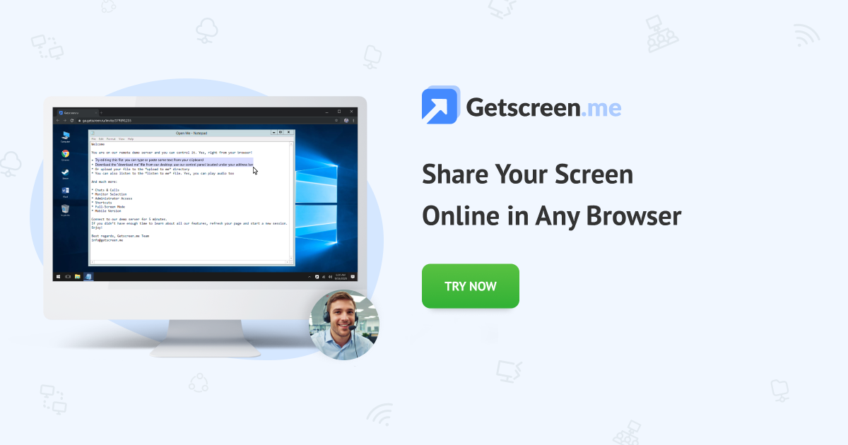 Easy-to-use Screen Share Software to Display in Any Browser – Getscreen.me